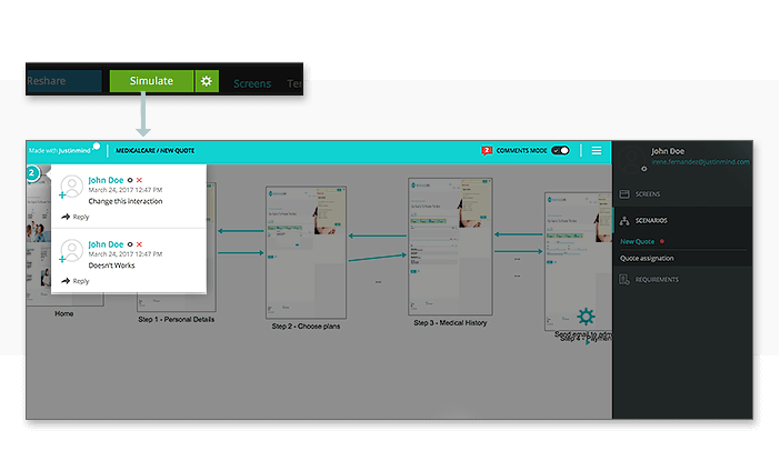 Simulating Scenarios in your interactive prototypes