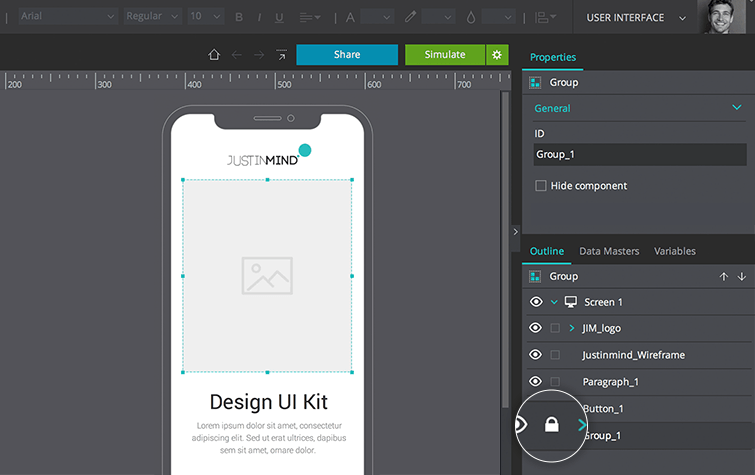 Justinmind's User Interface module explained